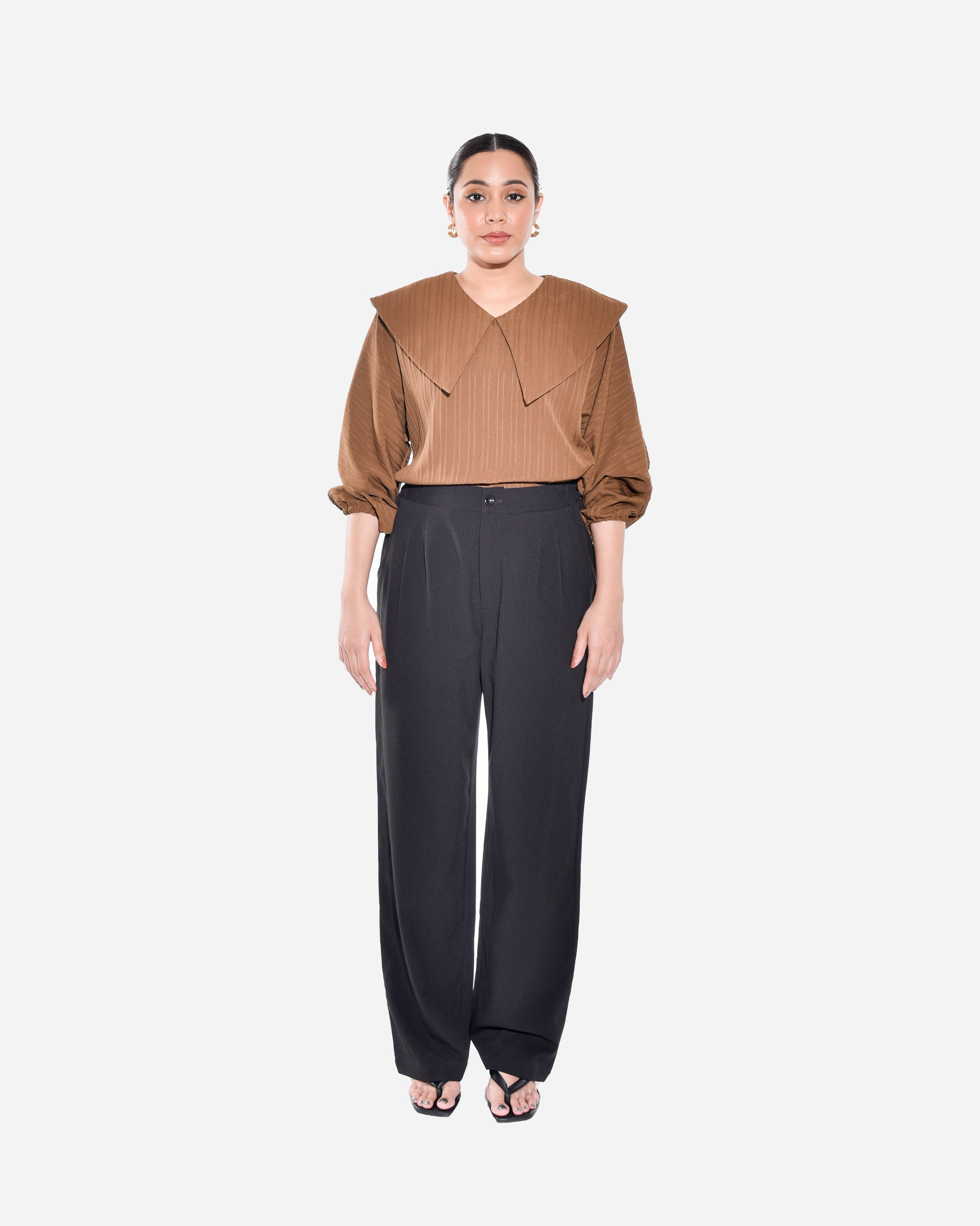 SCARLETT TOP IN BROWN – SHALS